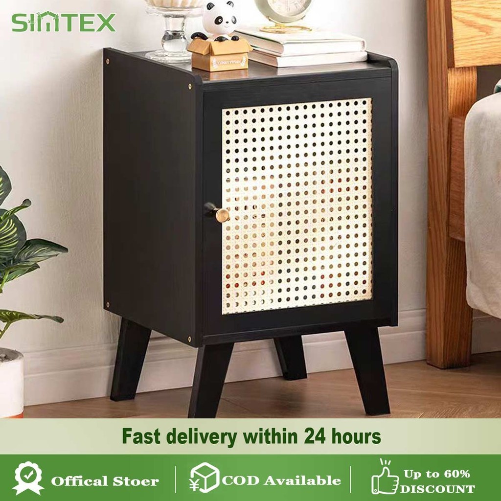 [On Hand] Rattan weaving Stylish Mini Sofa Side Table Bedroom Bedside ...
