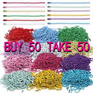 BUY 50 TAKE 50 2.4mm Ball Bead Chains Fits Key Chain Hand Tag Connector ...