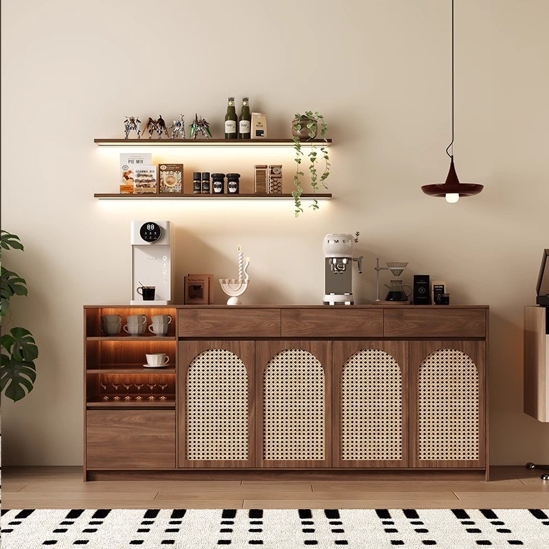Sideboard Cabinet Wall Integrated Tea Cabinet Storage Cabinet Rattan ...