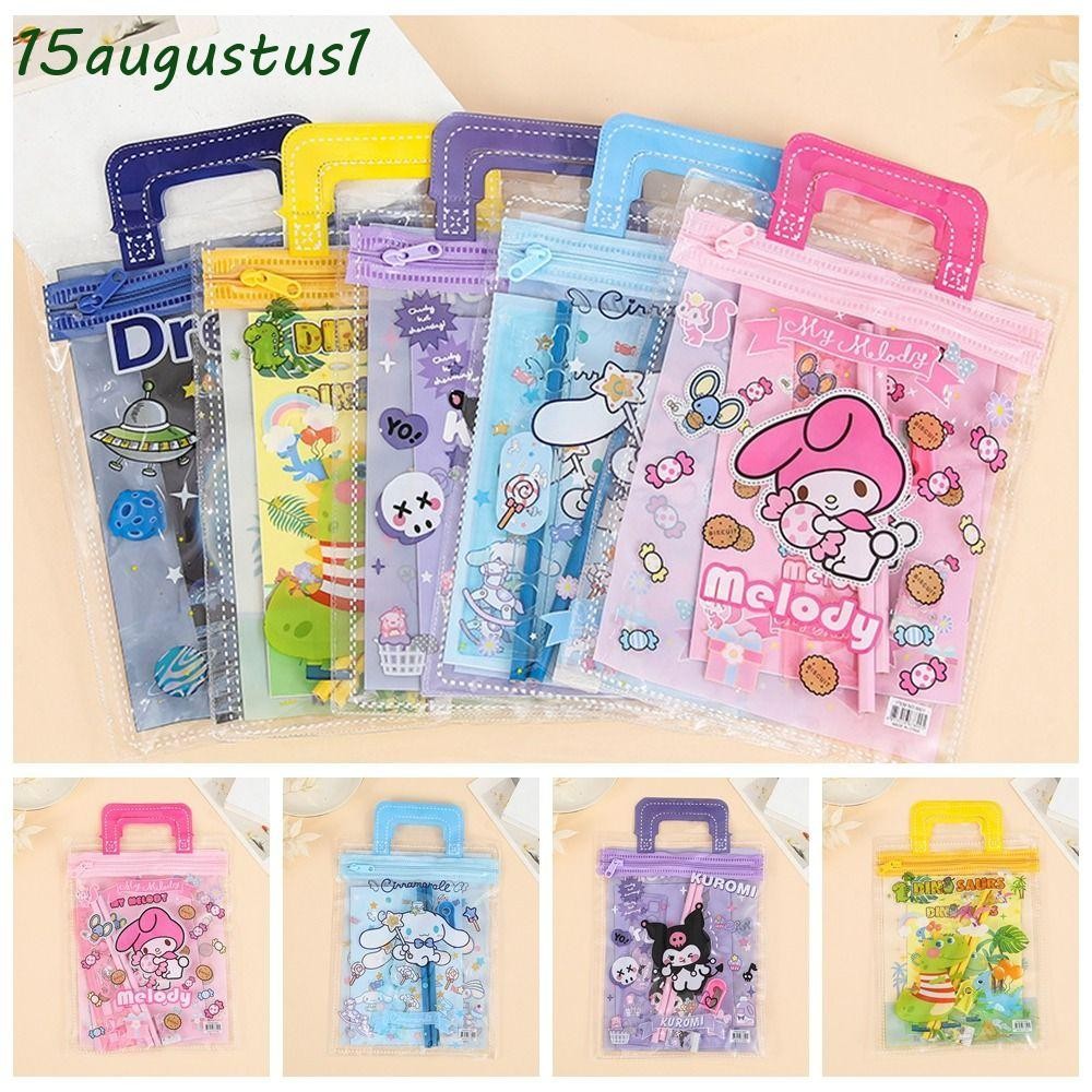 AUGUSTUS Cute Stationery Set, Kawaii Cartoon Pencil Eraser Ruler Set ...
