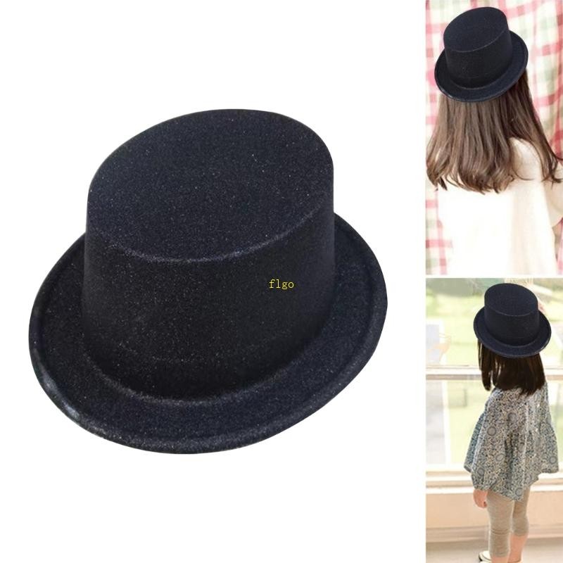 flgo Glitter Magician Hat Party Top Hat Sparkling Cowboy Fedora Hat ...