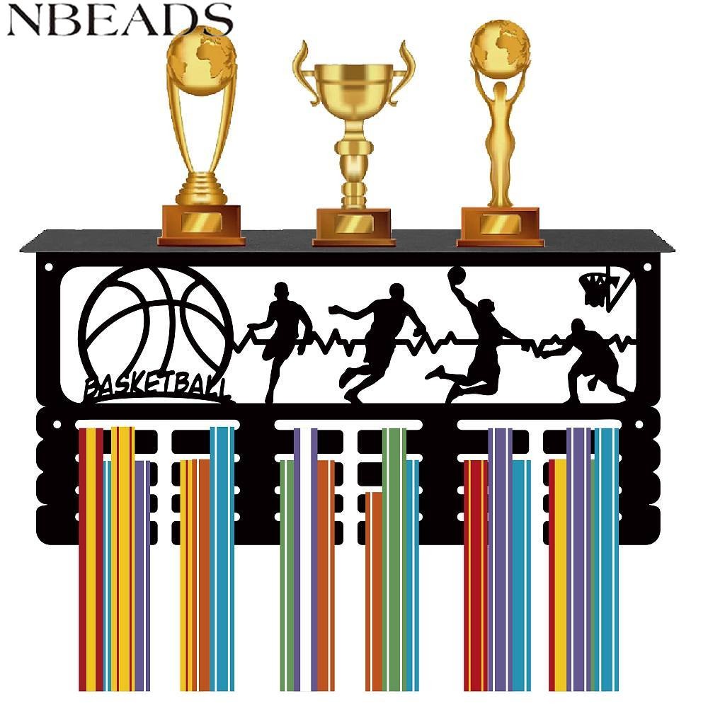 1Set Basketball Medal Holder Trophy Shelf Medal Hanger Display with ...