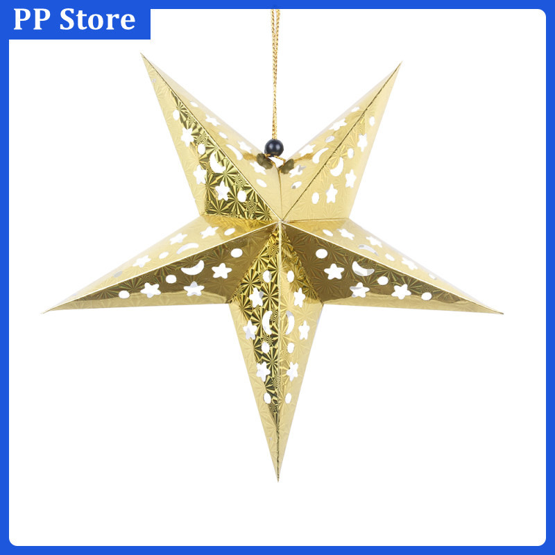 3D Pentagram Lampshade Christmas Paper Star Lantern Wedding Decorations ...