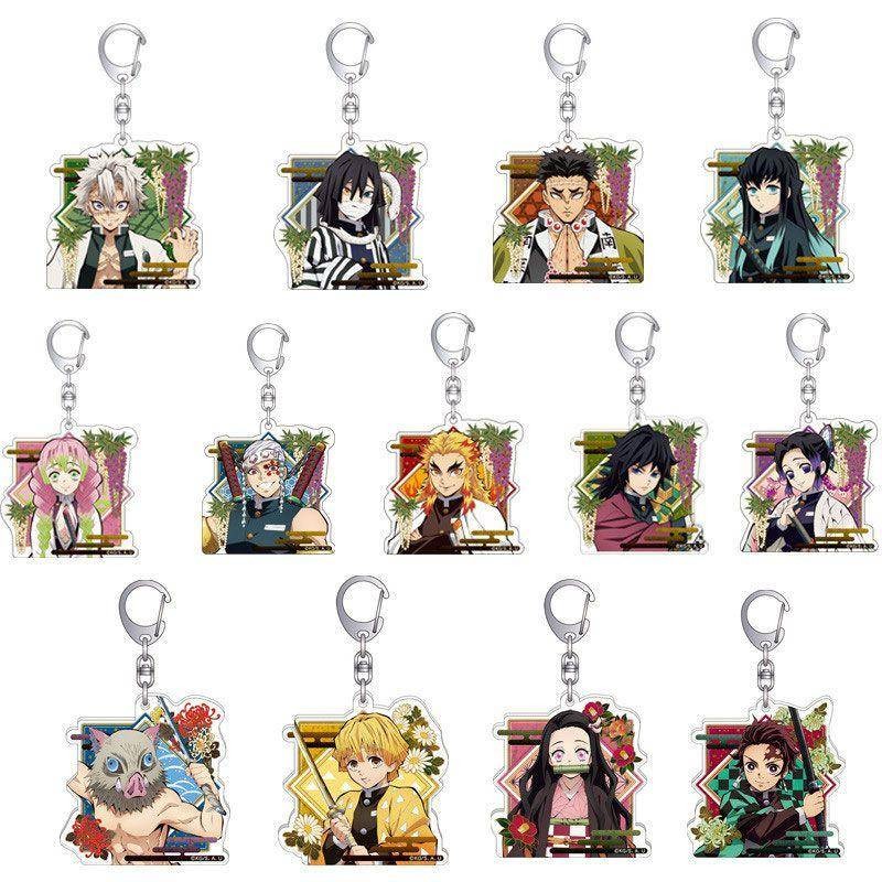 Demon Slayer Acrylic Keychain - Tanjiro & Nezuko Cartoon Charm - Anime ...
