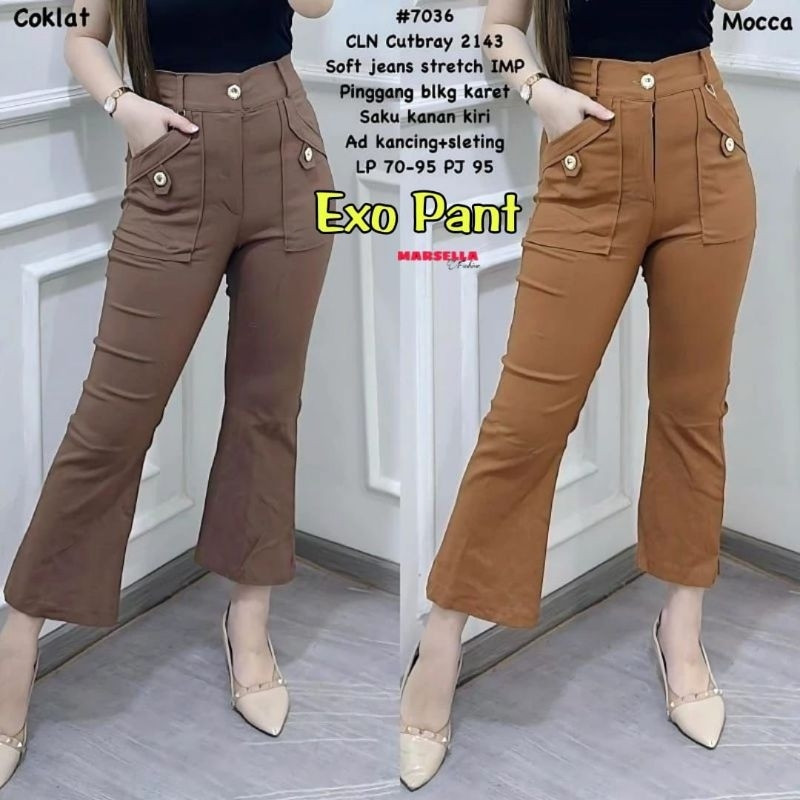 Exo Flare Cargo Pants - Women's Long Cargo Pants Material Twill Combed ...