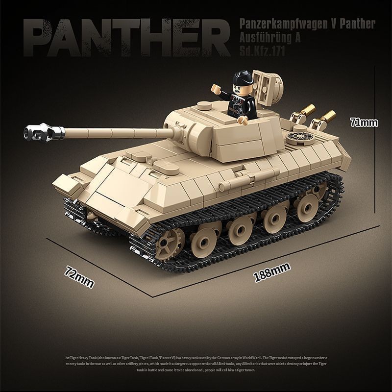 Building Blocks German Leopard Style Tank Tiger Style Track Style World ...