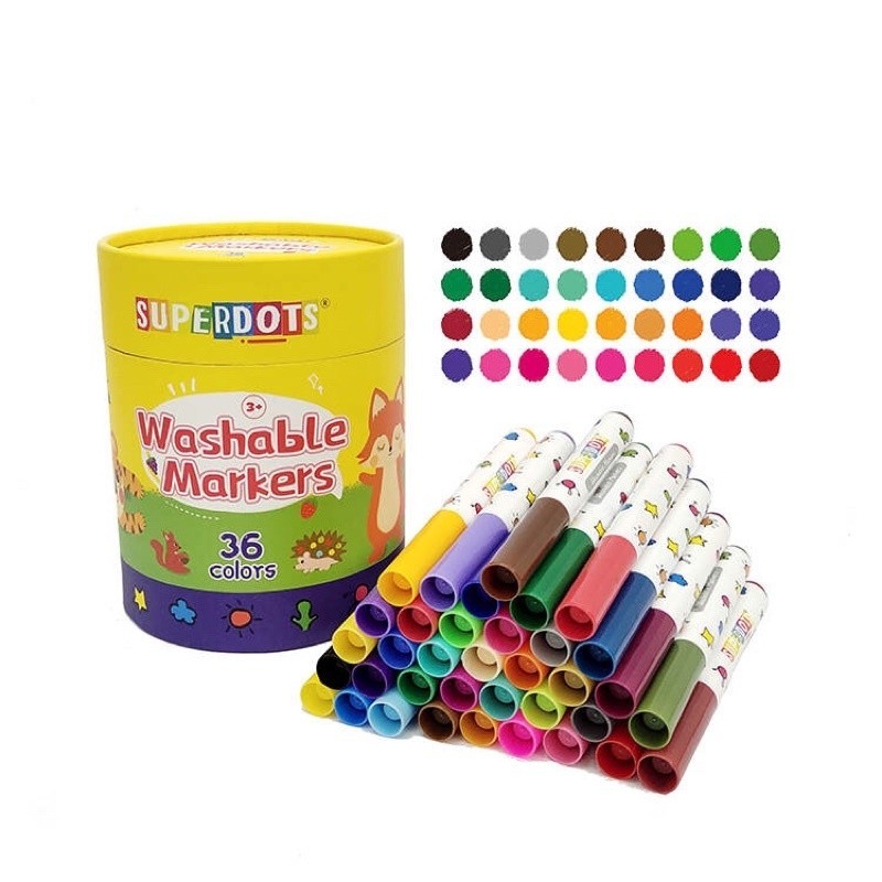 COD SUPERDOTS Washable Markers 12/24/36 | Shopee Philippines