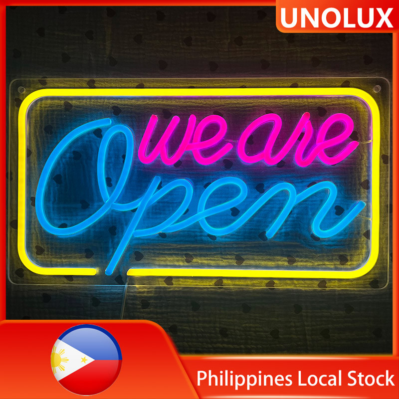 UNOLUX We Are Open Signage USB Neon Lights Signage for Business ...