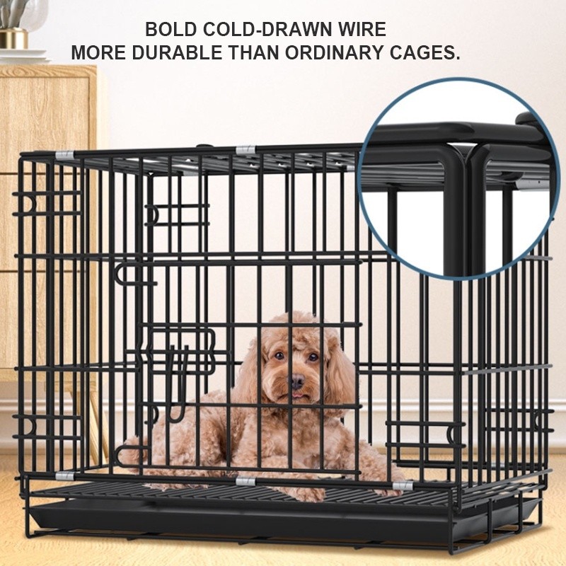 Folding Dog Cage Bold Medium and Small Dog Teddy Cat Cage with Skylight ...