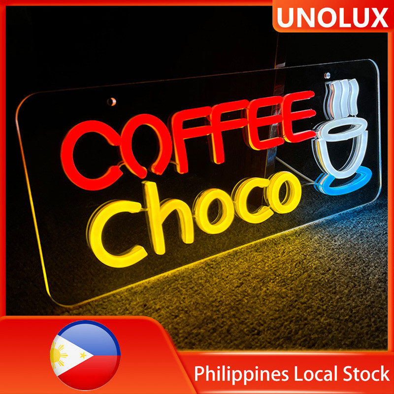 UNOLUX Coffee Choco Signage USB Rainbow Neon Lights Coffee Shop Lights ...