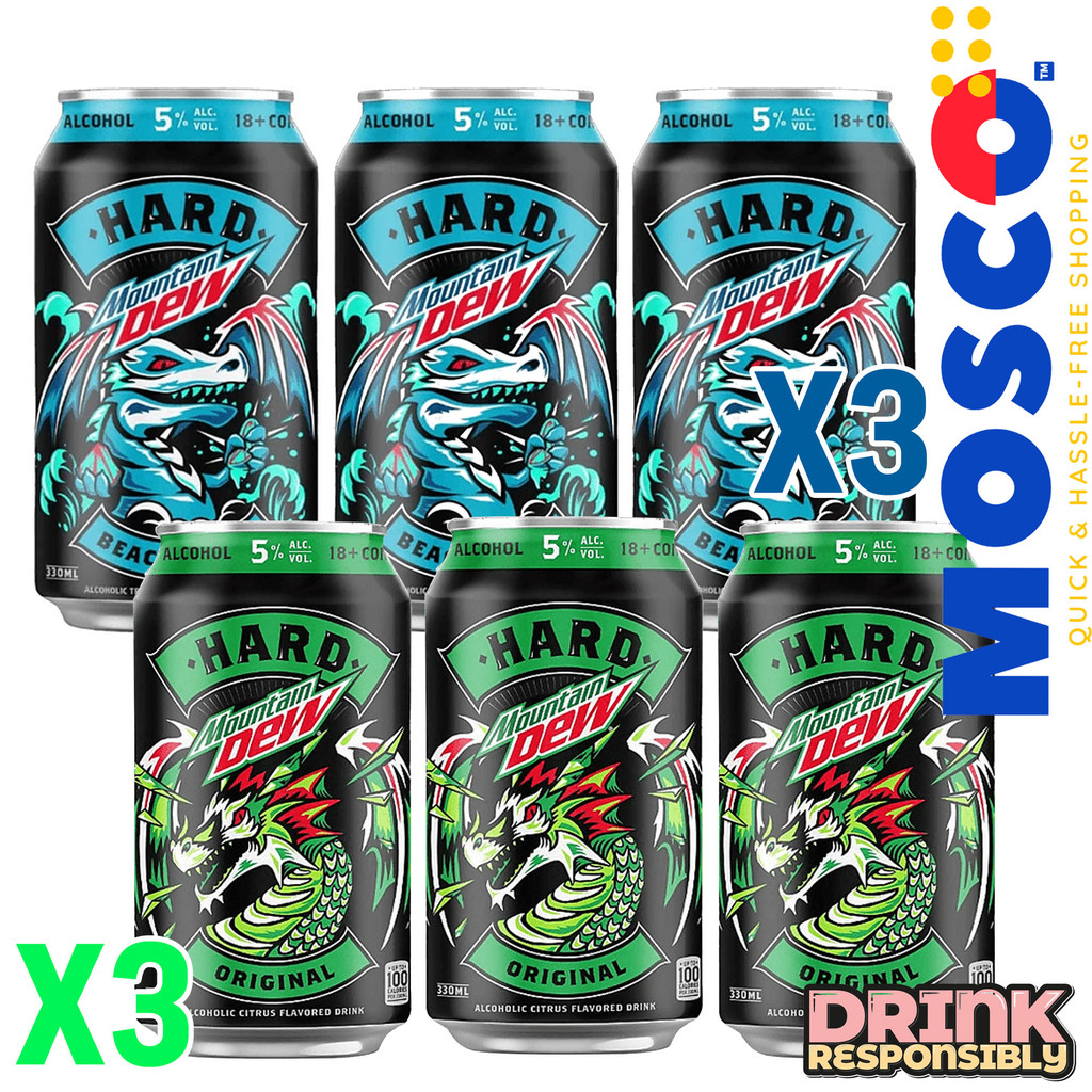 Hard Mountain Dew Beach Blast 3x330ml & Original Hard 3x330ml | Shopee ...
