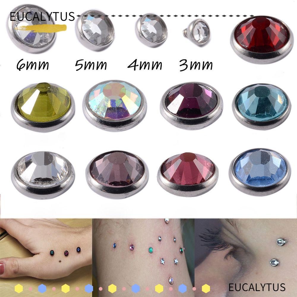 EUTUS Dermal Piercing Light Blue Color Upper Skin Diver Surgical Steel ...