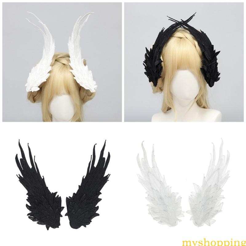 Ivy Harajuku Hair Clip Halloween Angel Wing Hairpin Embroidery Hair ...