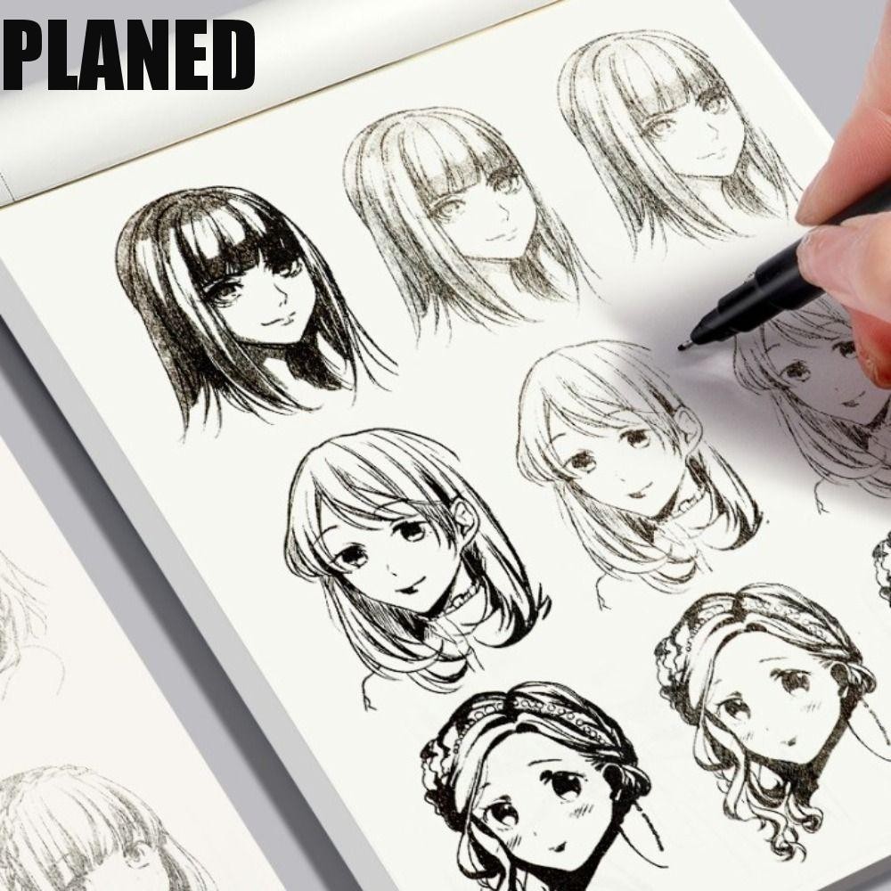 PLANED Anime Hand Drawn Book, Comics Girl Boy Tracing Manga Sketching ...