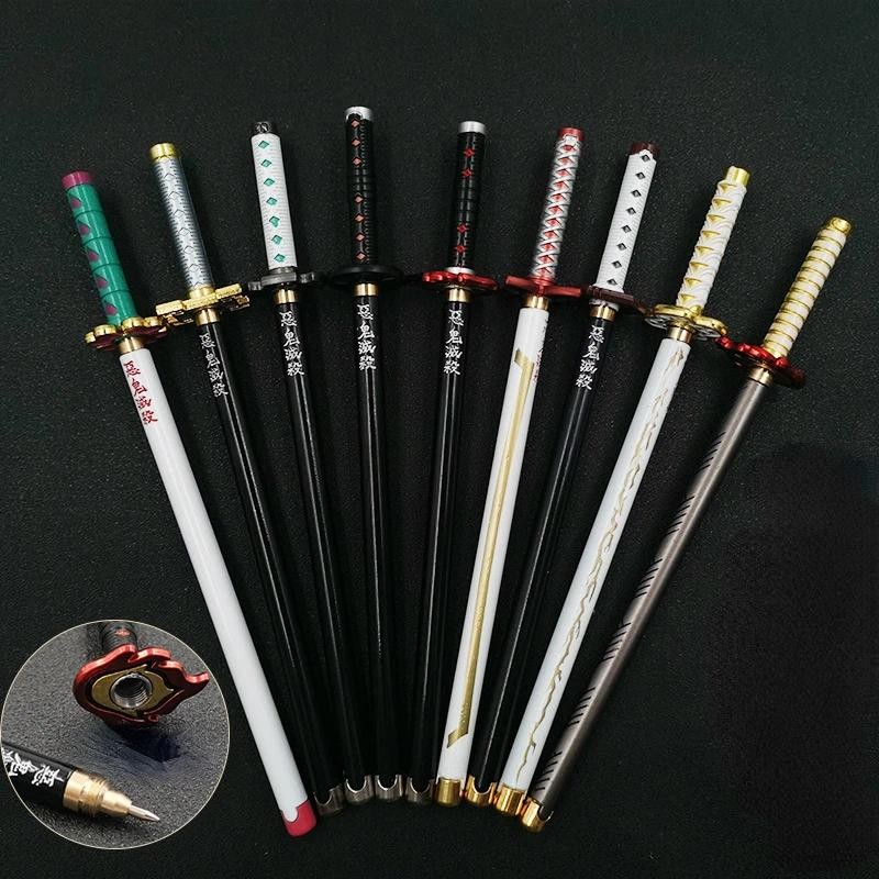Japanese Demon Slayer Pen Sword Black Refill 0.5 Gel Pens Kimetsu No ...