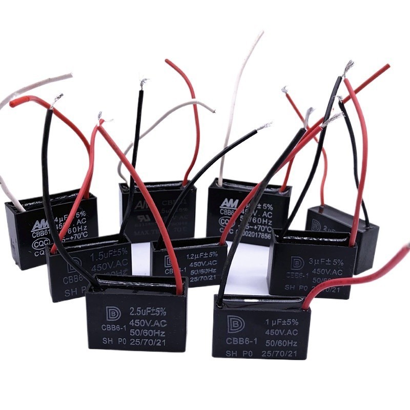 ℃CBB61 fan start capacitor with line 1.2UF/2UF/2.5UF ceiling fan floor ...