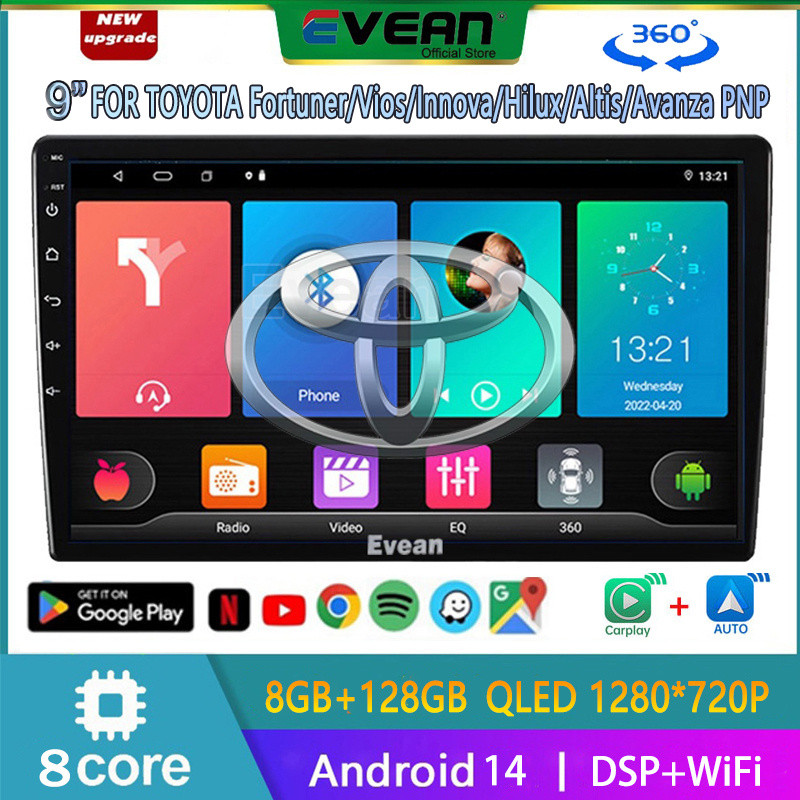 Evean Car Android Player For TOYOTA Fortuner/Vios/lnnova/Hilux/Altis ...