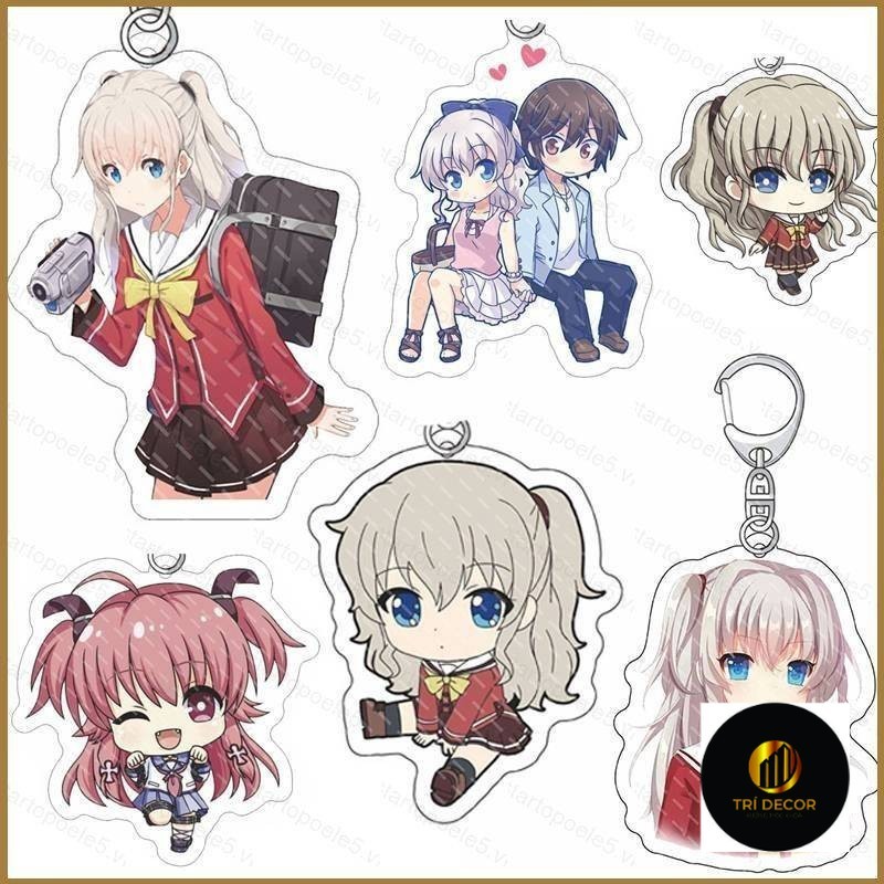 Sta5 Charlotte Anime Keychain Acrylic Keyring Bag Pendant Nao Tomori ...
