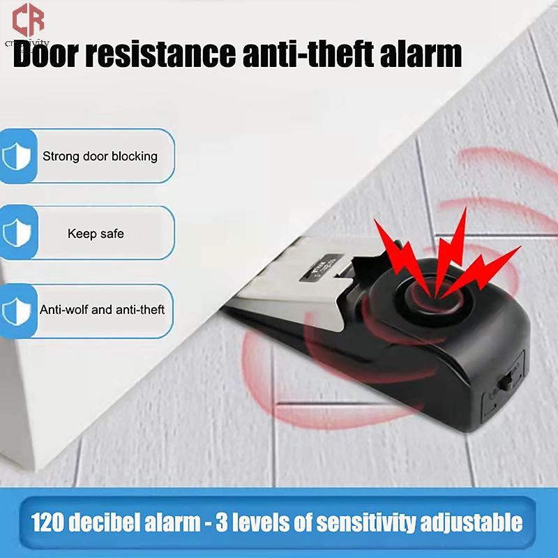 [CR] Wireless Door Stop Alarm System 120dB Loud Home Security Anti ...