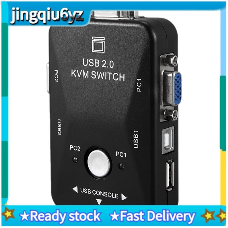 【J&U】Usb 2.0 Kvm Switch 2 Port Usb Switcher 1920*1440 Vga Svga Switch ...
