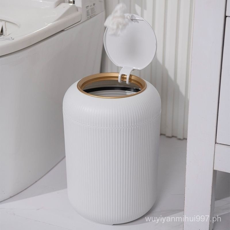 Nordic Light Luxury Creative Living Room Trash Can Press Type Household ...