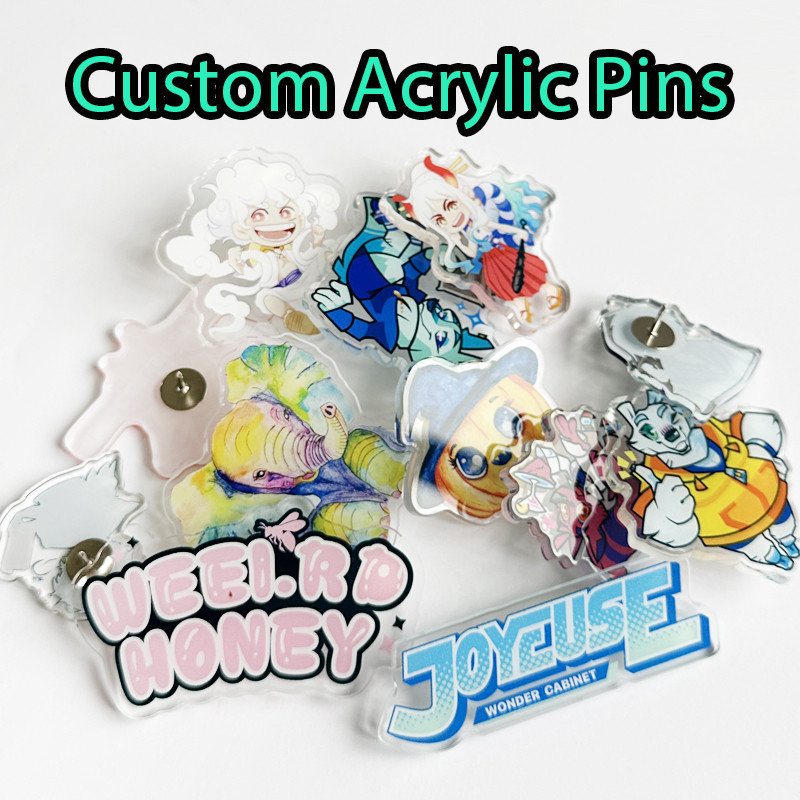 Custom Acrylic Pins Badge Clear Epoxy Brooch Customized Animal Cute ...