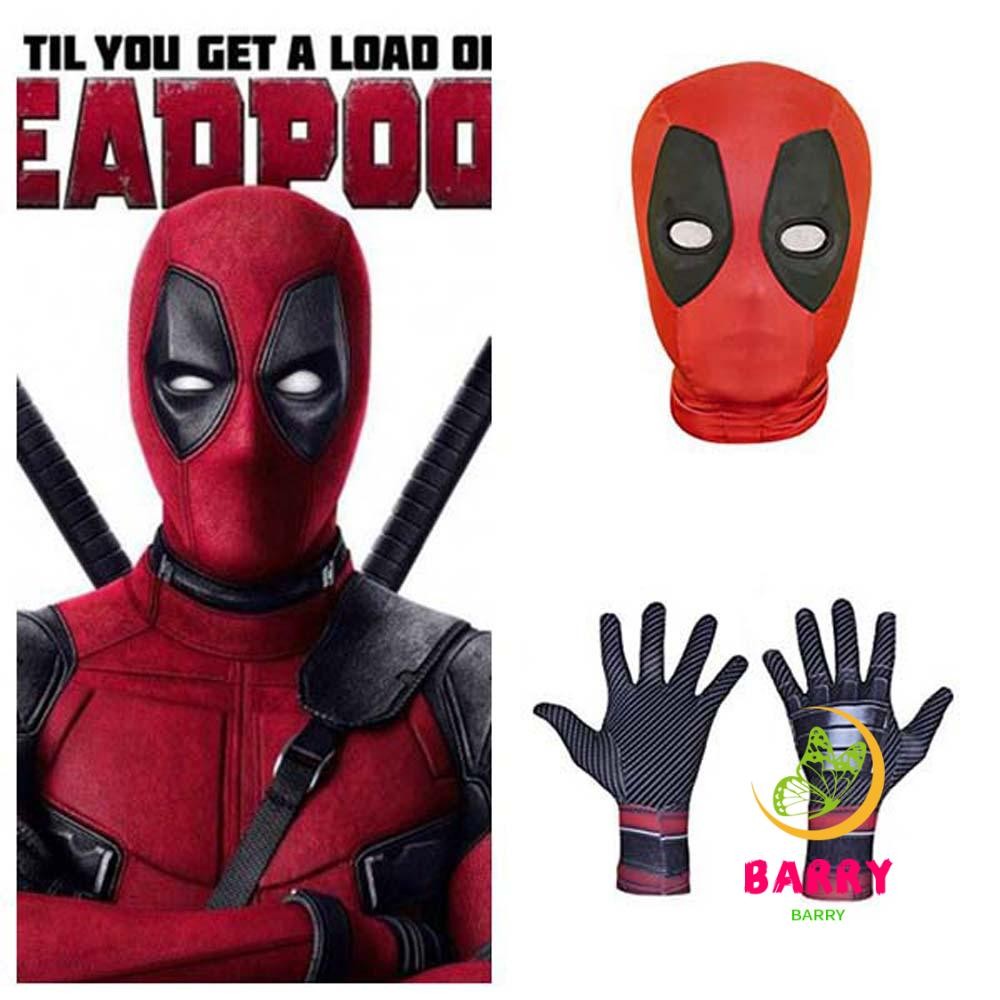 BARRY Deadpool Headgear, Deadpool Cosplay Mask Gloves Wade Wilson ...