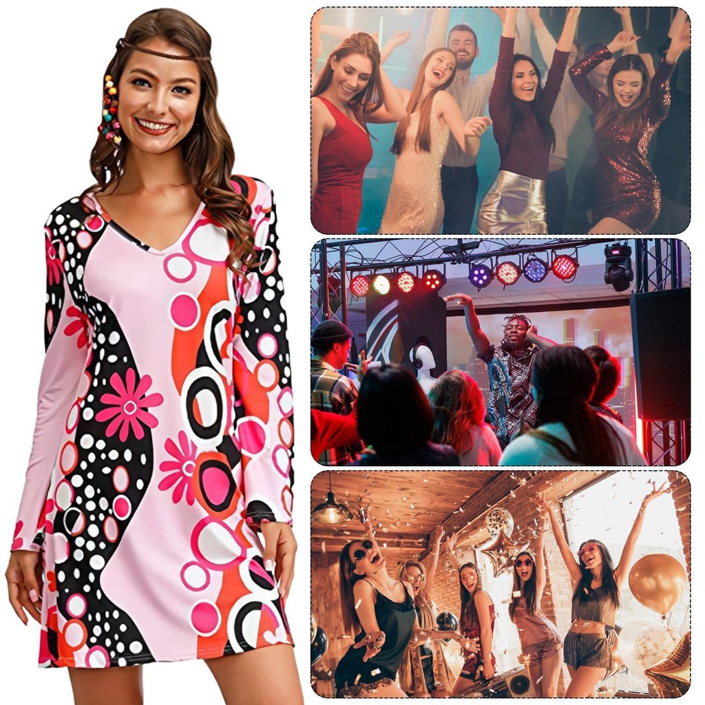 70s Disco Outfit for Women 60s 70s Disco Dress Hippie Dress for Women ...