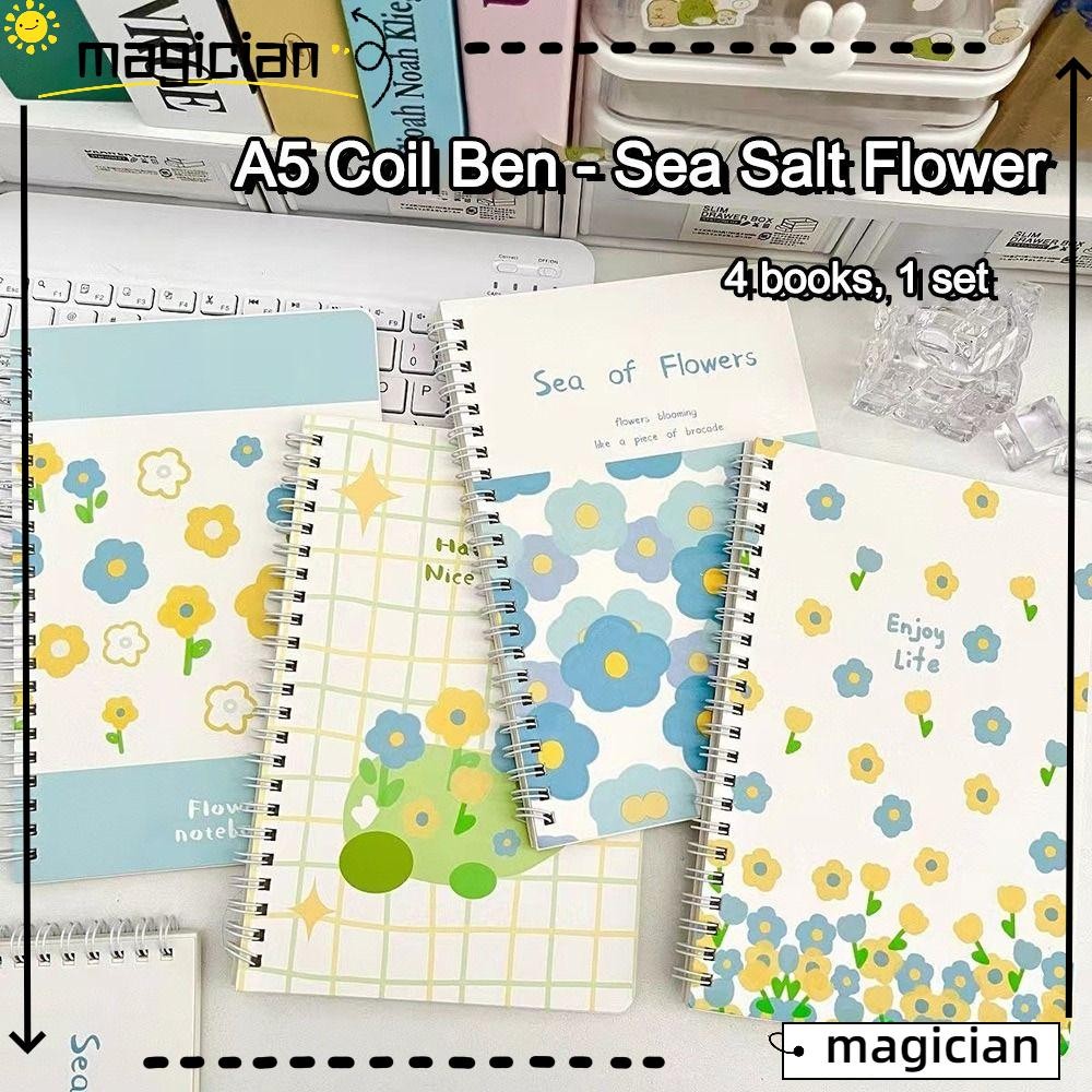 MAG Spiral Book, School Supplies Flower Diary Book, Cartoon Cute Coil ...