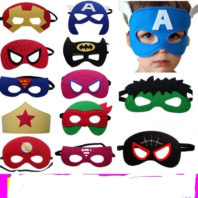 Movie Marvel Superheroes Mask Happy Birthday Party Spiderman Captain ...