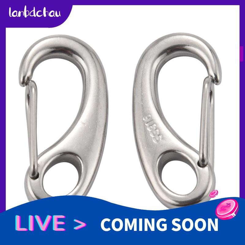 2PCS Boat Marine Stainless Steel Egg Shape Spring Snap Hook Clips Quick ...