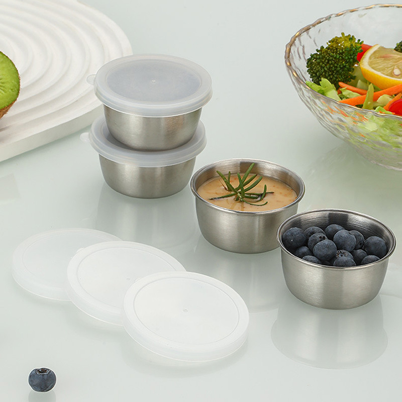 GMARTY Stainless Steel Small Sauce Cup With Sealed Lid Portable ...