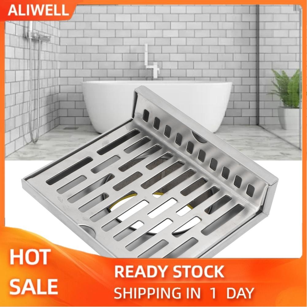 Aliwell Stainless Steel Linear Floor Shower Drain Gutter Tile Corner L ...