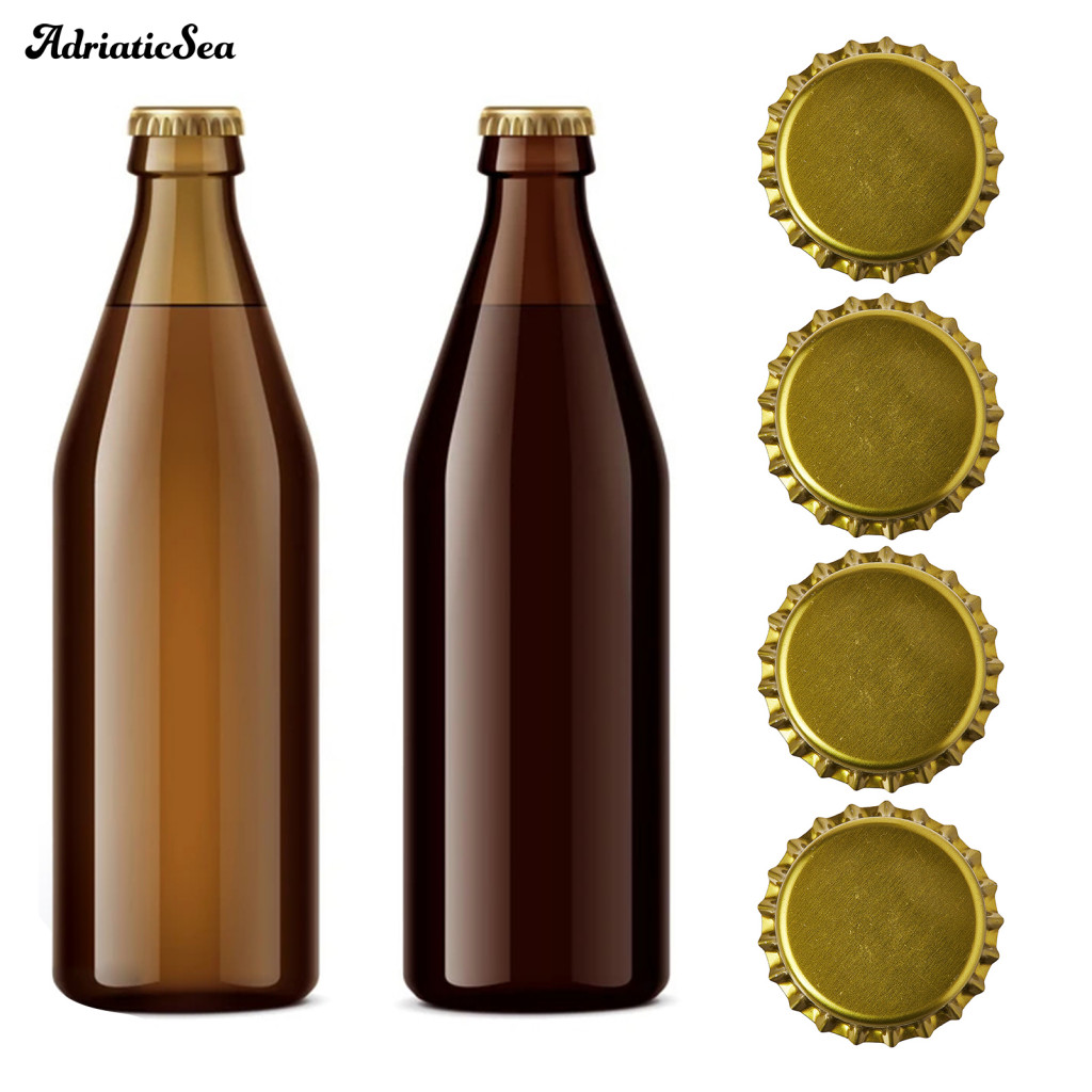 adriaticsea 100Pcs Golden Color Craft Caps for Brewing Sturdy Beer ...