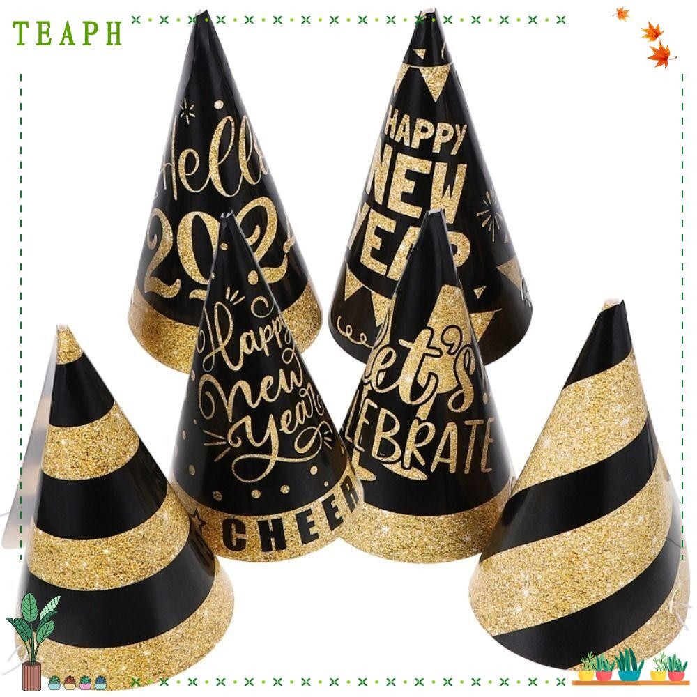TEAPH 6 Pcs/set Birthday Party Photo Props, Cake Decor 2024 Paper Hats ...