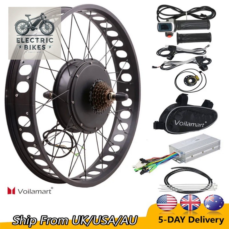 Voilamart Electric Bicycle Conversion Kit 26|inch 1000W 48V Electric Bike Fat Tire Rear Wheel ...