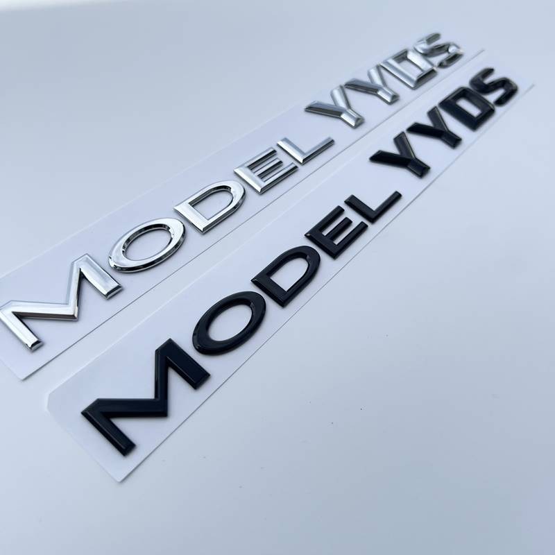 Tesla modely Car Logo Sticker Black Car Logo Black Label English Letter ...