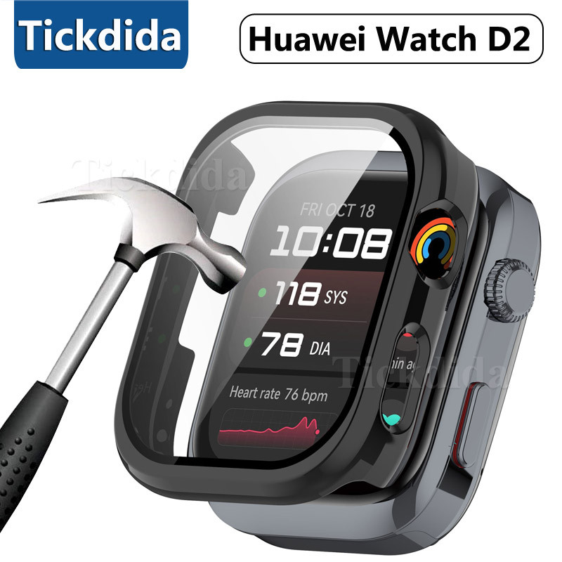 Tempered Glass+Case for Huawei Watch D2 Screen Protector Frame Bumper ...