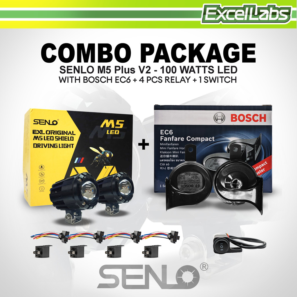 COMBO PACKAGE-ORIGINAL SENLO M5 LED SHIELD DRIVING LIGHT V3 + BOSCH EC6 ...