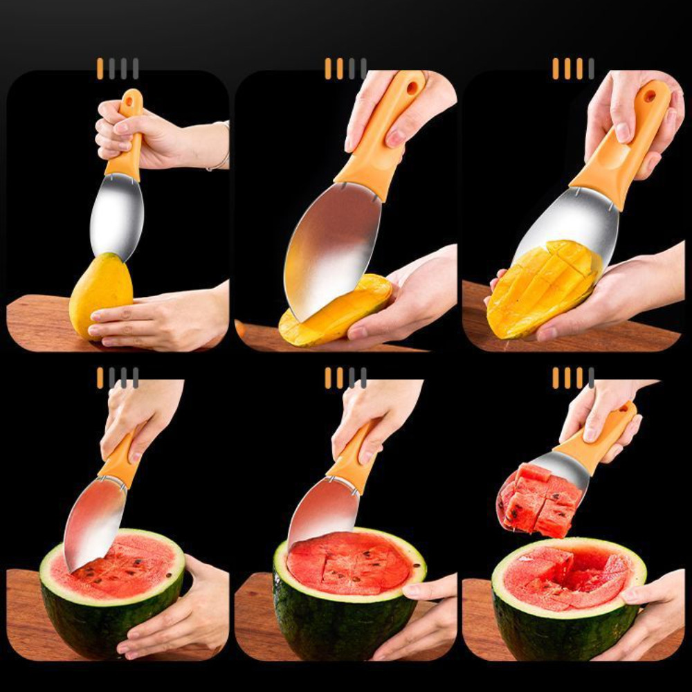 Stainless Steel Mango Dicing Tool, Creative Portable Fruit Peeling Tool ...