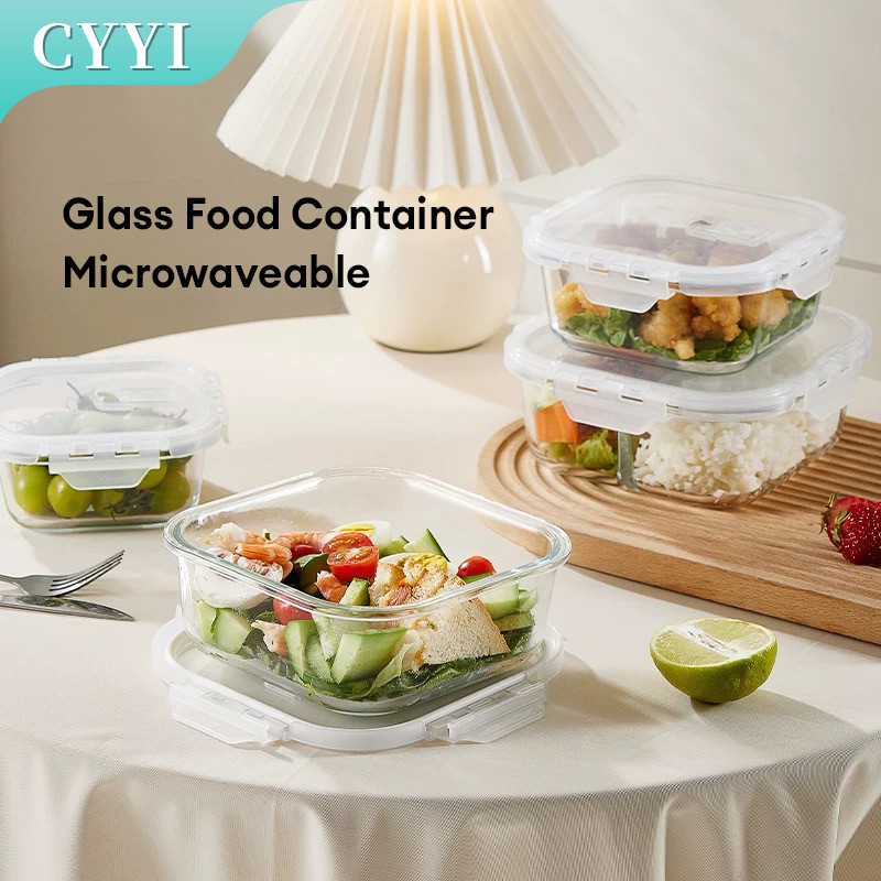 Cyyi Microwavable Glass Container Glass Food Container with Cover ...