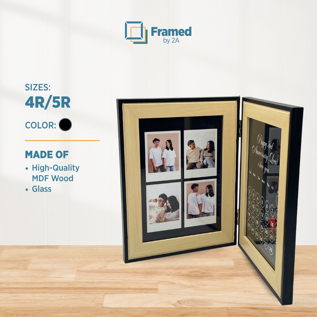 2A Double Slotted Foldable Picture Frame 4R/5R Home Decor Photo Frame ...