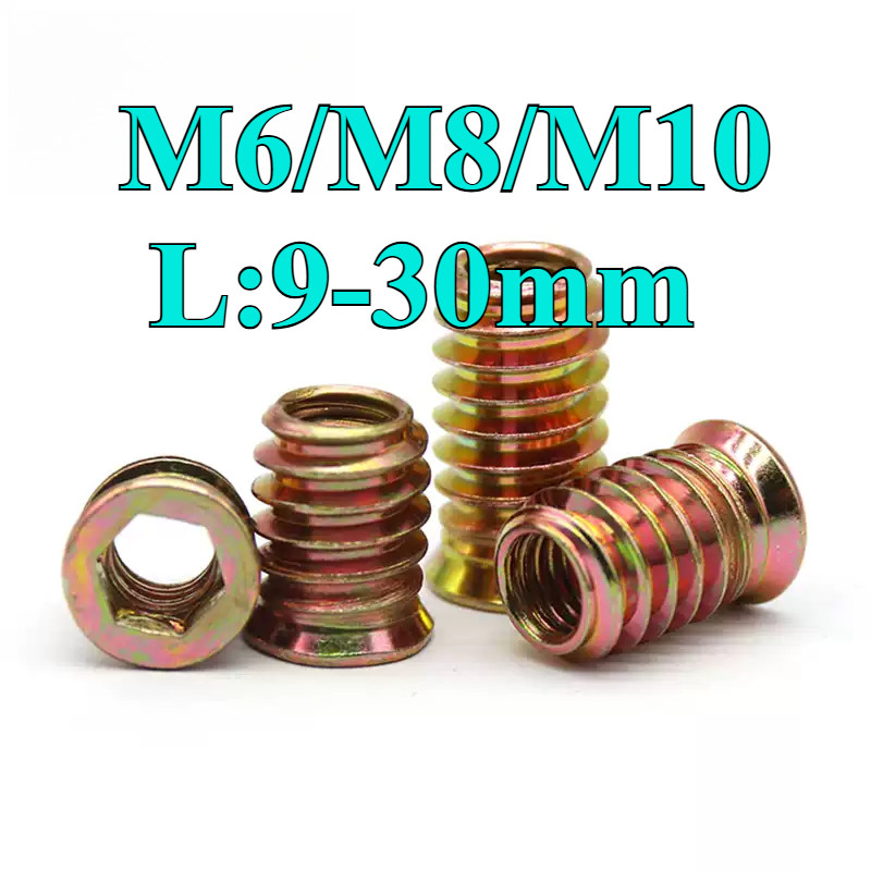 ((LXY) Furniture Nut/Wood Insert Nut/Inner Outer Thread Pre-embedded ...