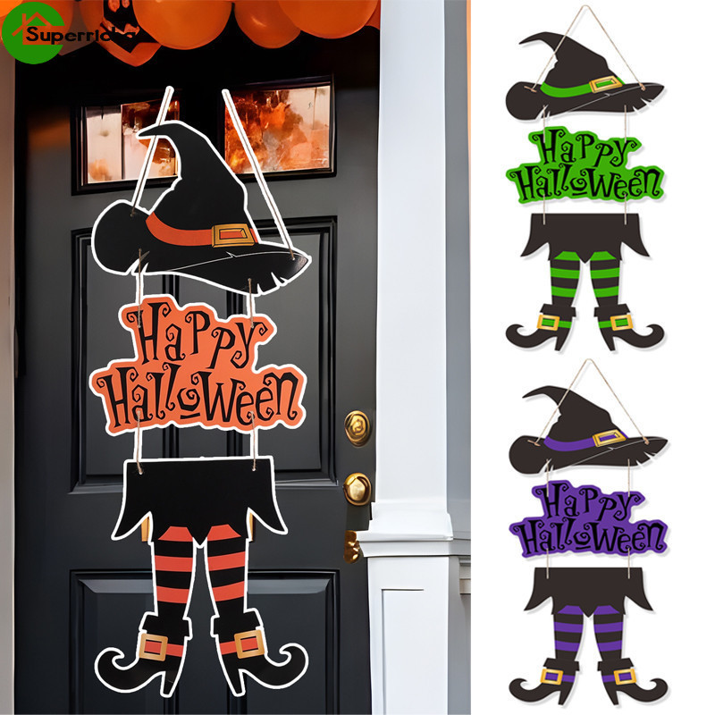 Halloween Witch Leg Door Hanging Decor - Horror Party Atmosphere ...