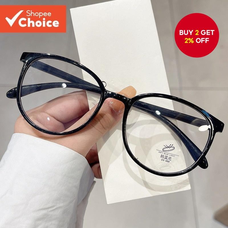 Retro Round Frame Blue Light Blocking Glasses - Transparent Fashion ...