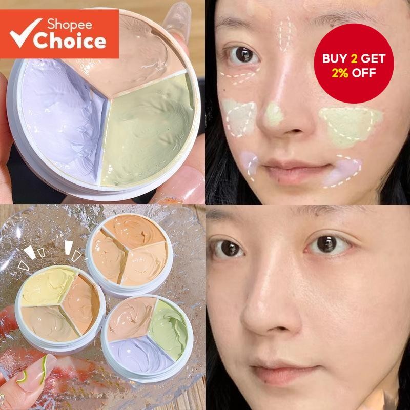 3-Color Full Coverage Concealer - Waterproof Corrector for Blemishes ...