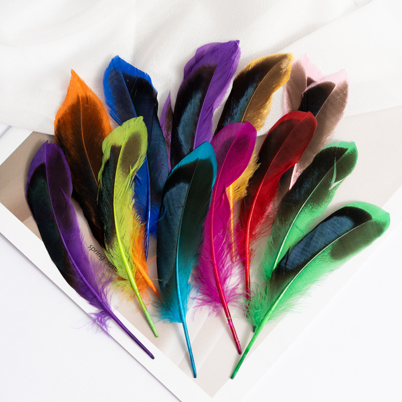 50pcs 10-15cm Natural Pheasant Feathers Colorful Duck Plume DIY ...