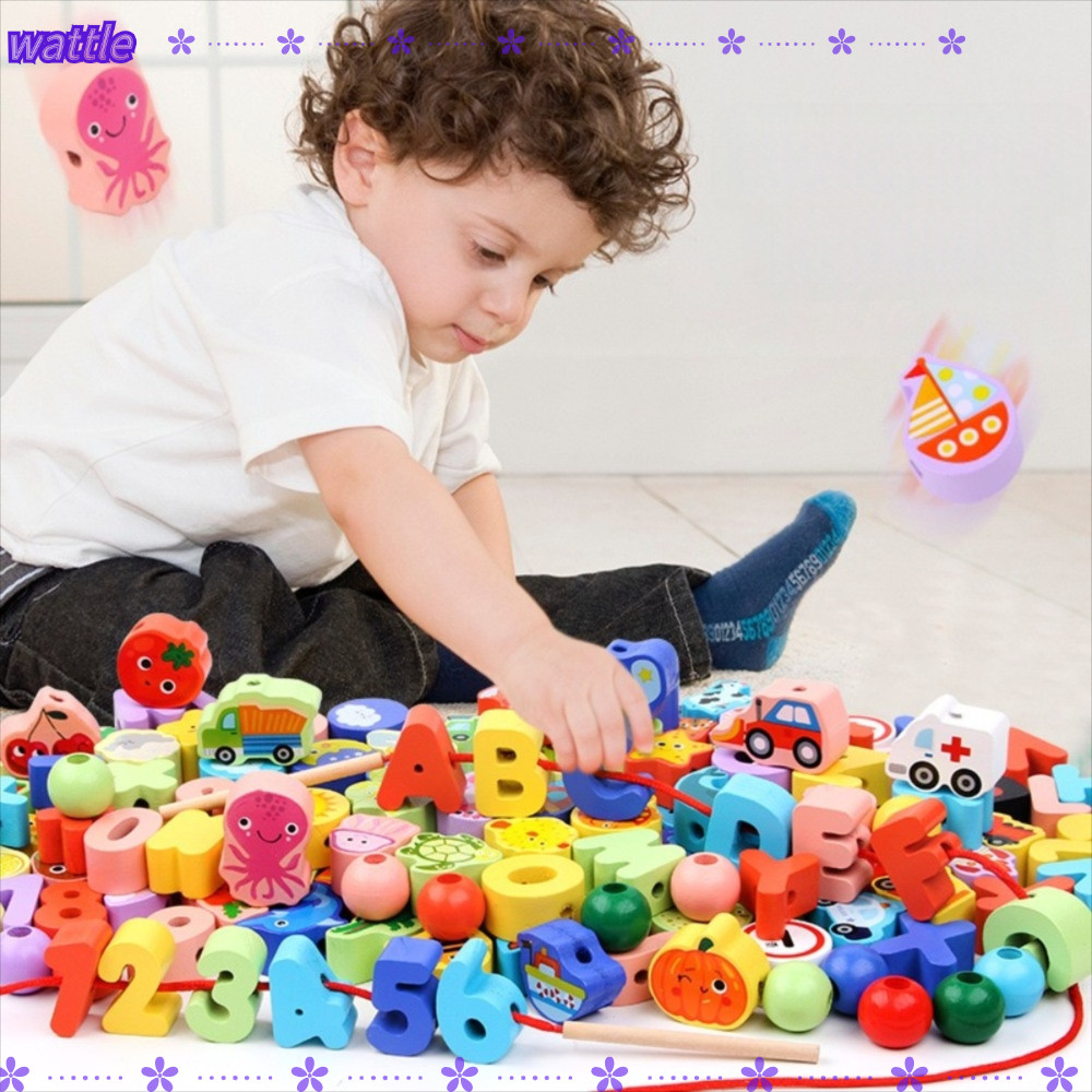 WATTLE Montessori String Beads Toy , Colorful Different Themes Early ...