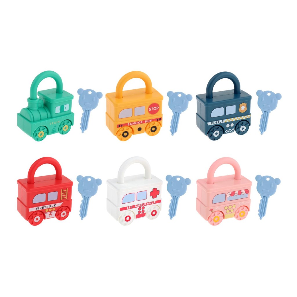 [blesiya21] Kids Learning Locks with Keys Key Toy Sensory Toy Basic ...