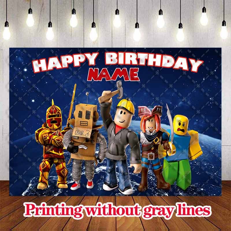 Roblox Party Birthday Backdrop For Photography Baby Shower Kids ...